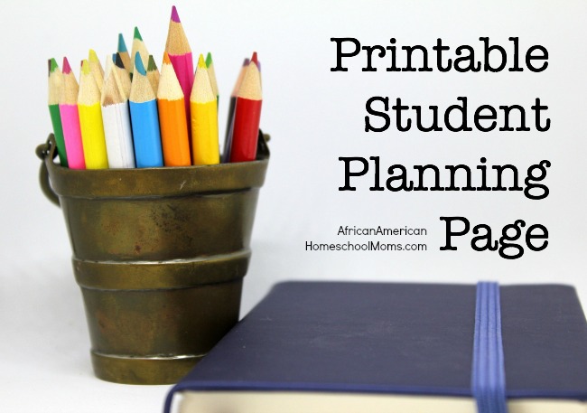 Printable Student Planning Page